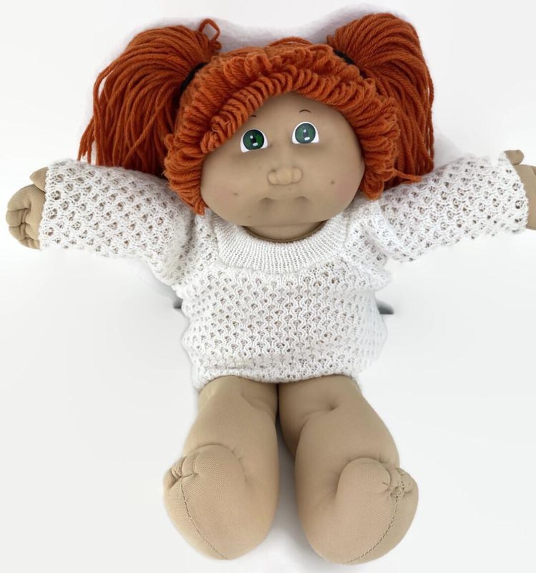Cabbage Patch Doll Red Hair Green Eyes Girl With 2 Dimples ***FLAW ...