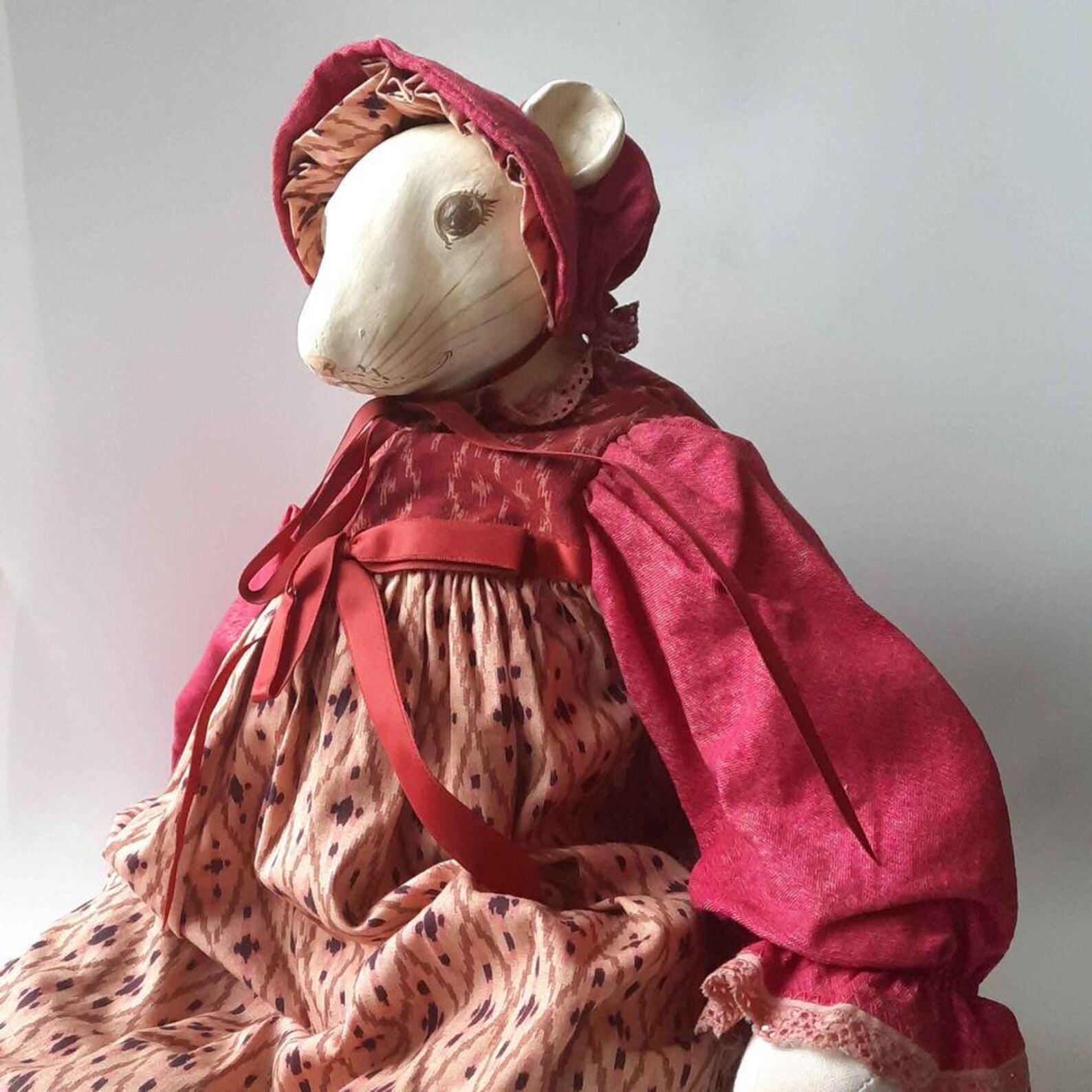 Original Orma Scandia Mouse Lady Doll 14" Hand Painted Anthropomorphic ...
