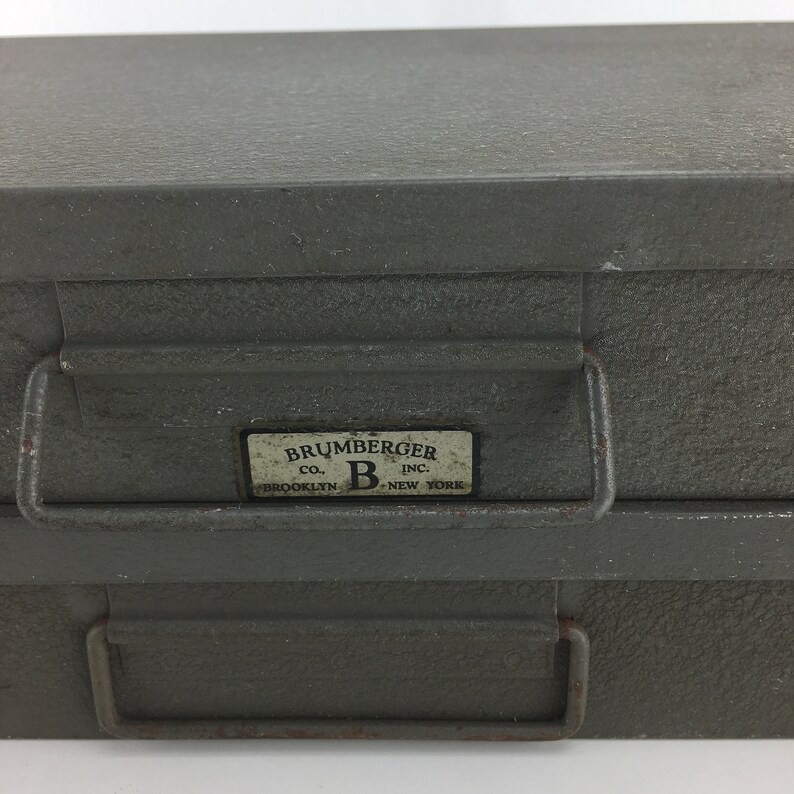 Brumberger Metal Slotted Storage Case Box Carry Tray for 35mm Slides ...