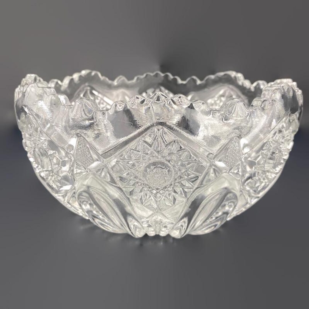Quintec Heritage Clear Crystal Serving Bowl 8" LE Smith Mckee EAPG Star ...