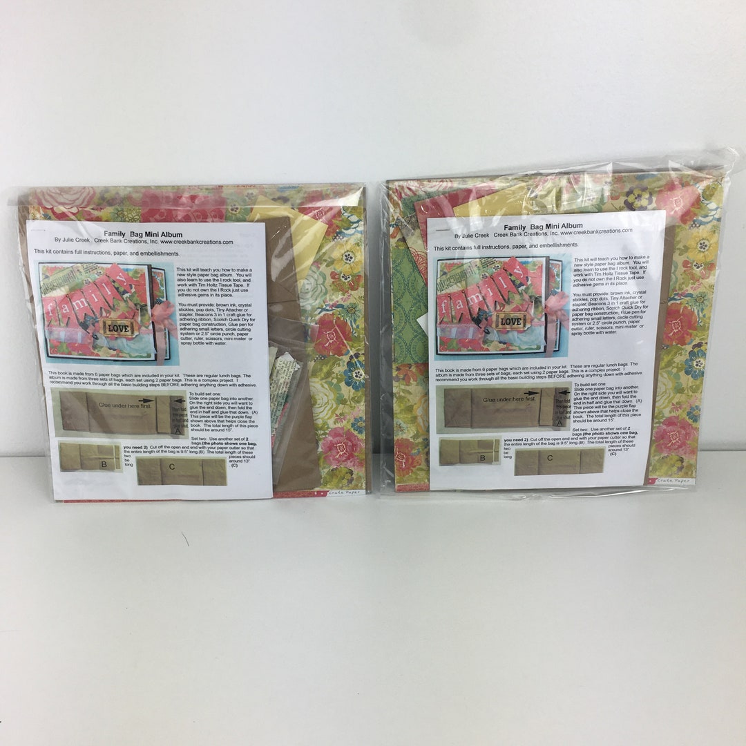 Creek Bank Creations Family Bag Mini Album Kit Scrapbooking Journaling ...