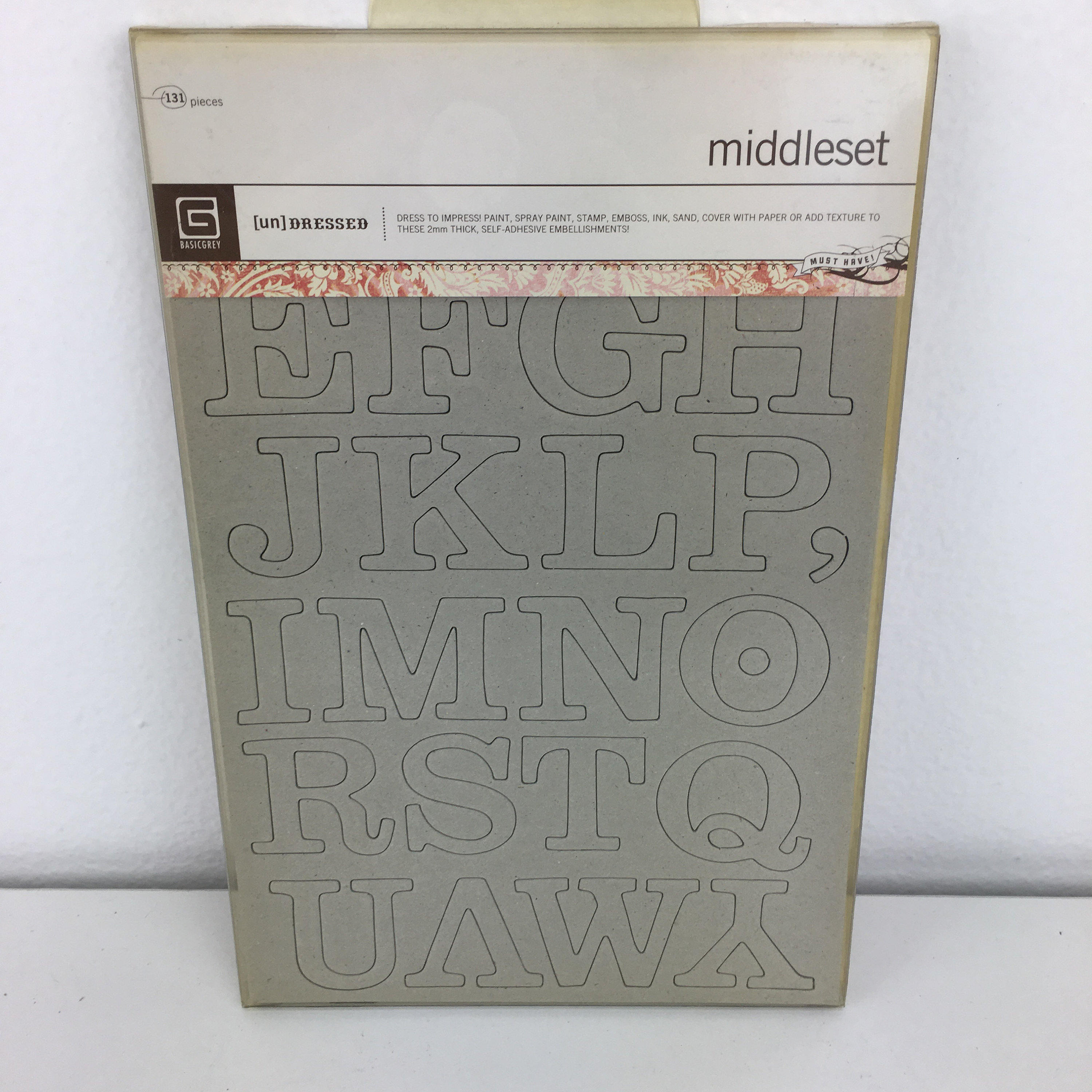 Basic Grey Undressed Chipboard Alphabet Numbers Sets U PIC Middleset Margie Bon Bon Mini ...