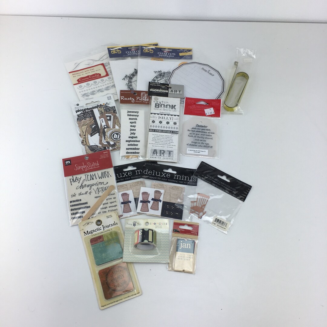 Paper Crafting Destash 16pc Lot of Ephemera Vellum Tags Rub Ons Die ...