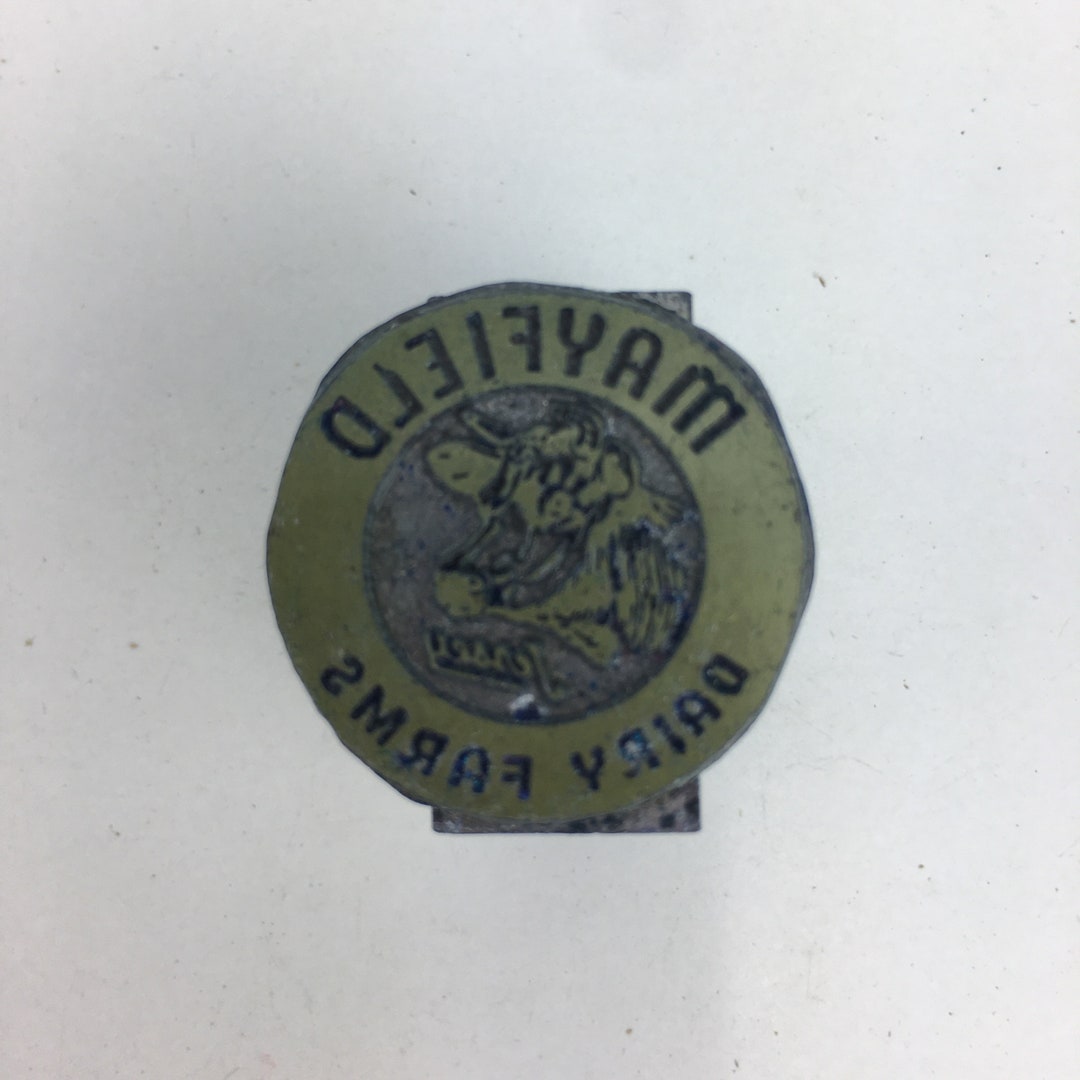 Mayfield Dairy Farms Jersey Cow Printers Blocks Newspaper Letterpress ...