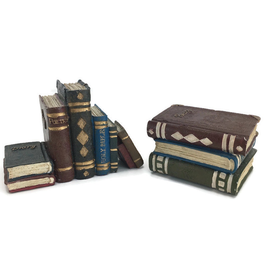 Home Interior Bookends Book Club Editions Stack of Old Elegant Books ...