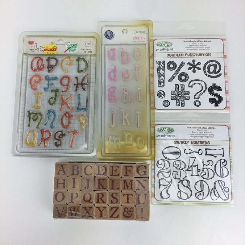 Stamp Lot 5 Pc Alphabet Hero Arts Legacy Letters Upper KI Newsprint ...