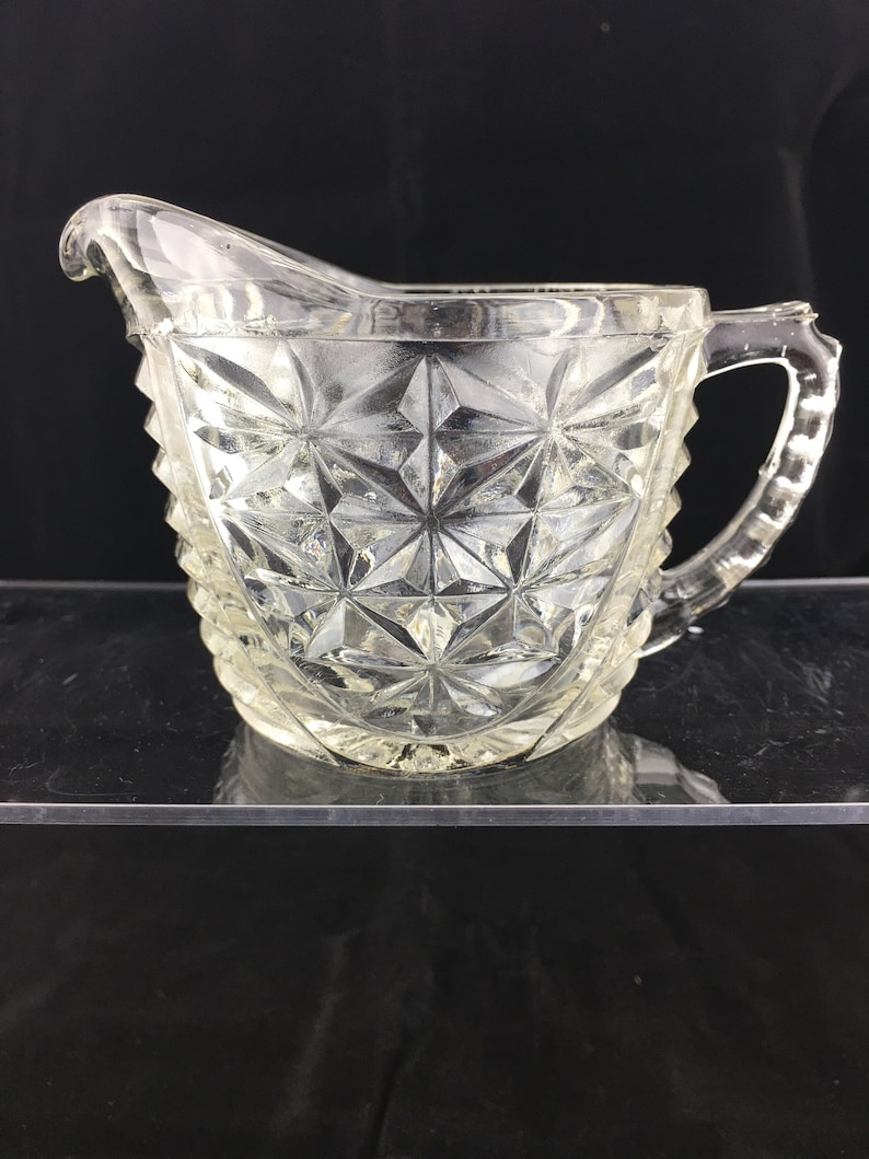 Anchor Hocking Stars and Bars Creamer Pitcher 6 Oz Clear Embossed ...