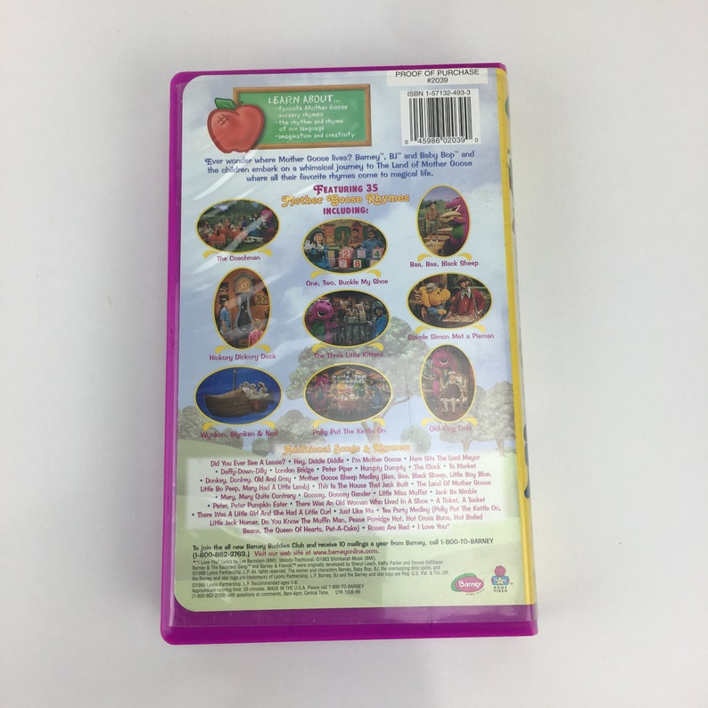 Barney's VHS Kid's Video You CHOOSE Rhyme Time Rhythm Musical Castle ...