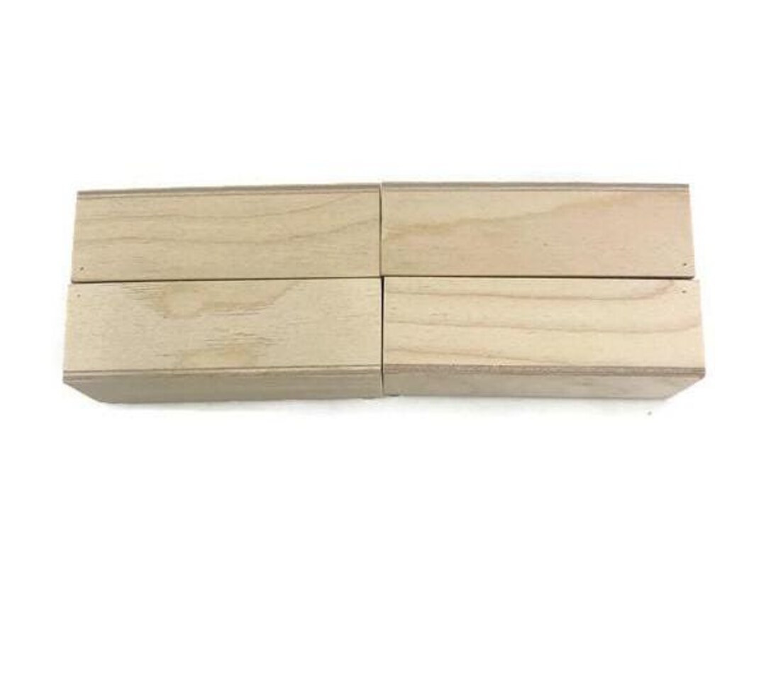 Small Unfinished Wood Angled Corner Platform Pieces 5" Set of 4 ...