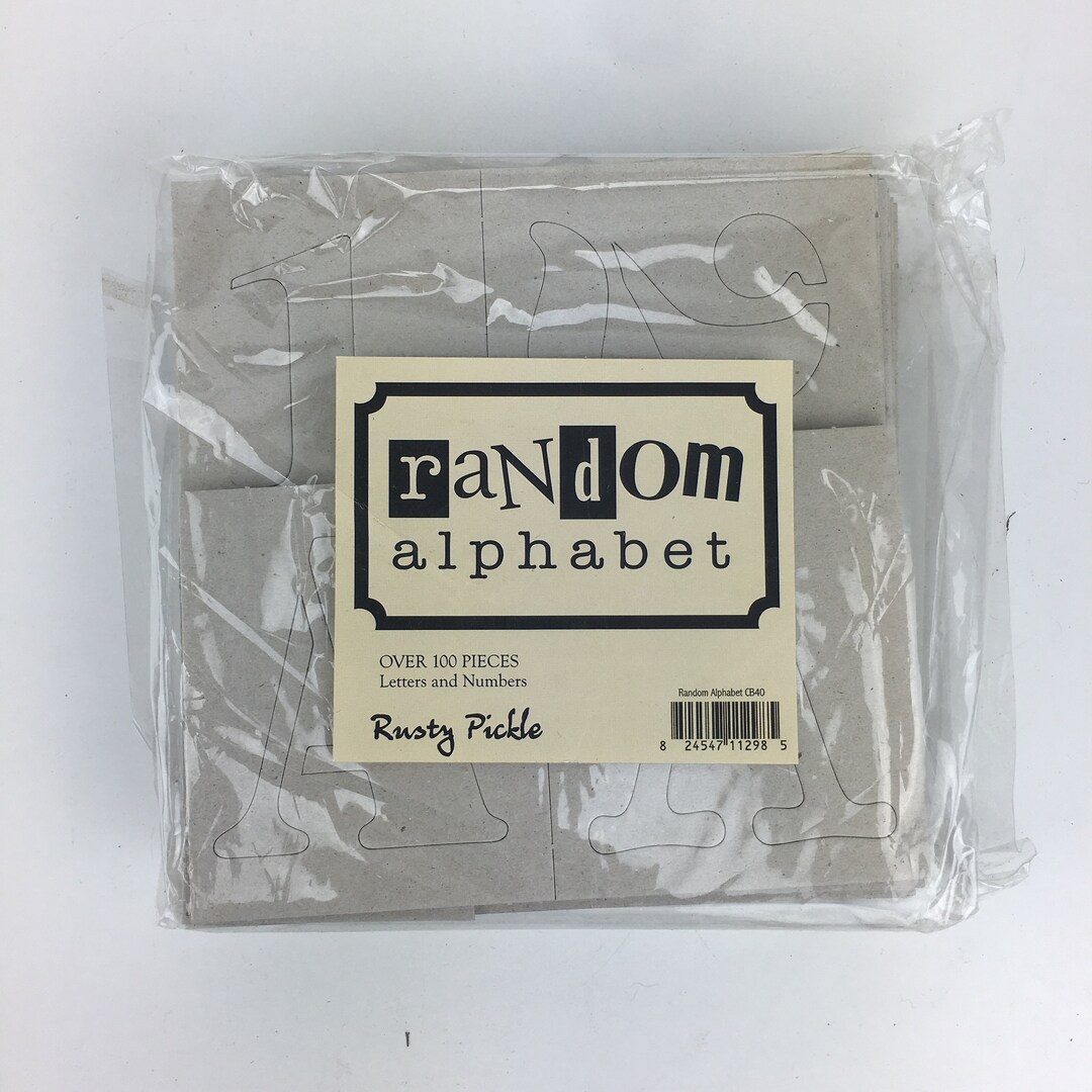 Rusty Pickle Random Alphabet Letters & Numbers Chipboard Die Cuts 100 ...