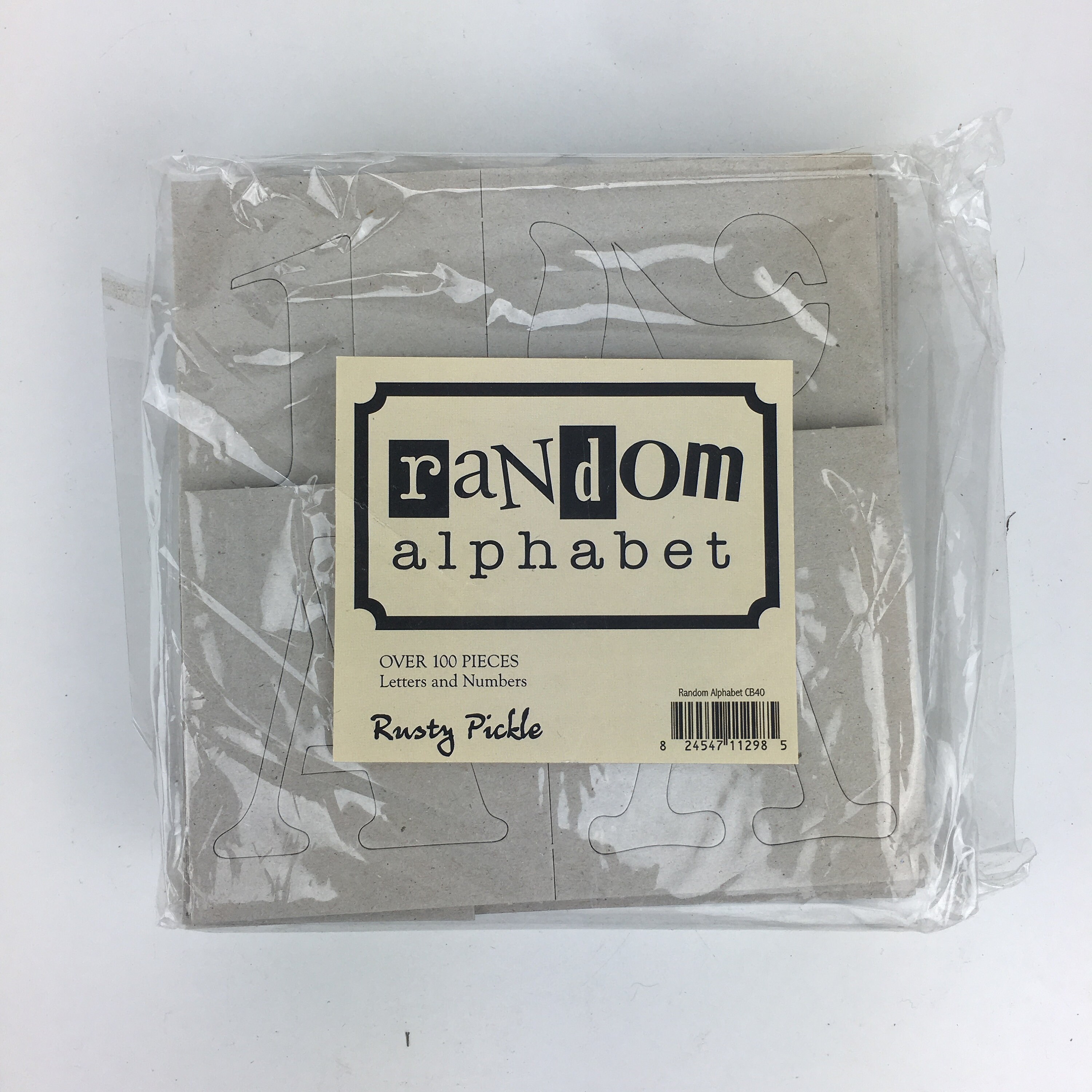 Rusty Pickle Random Alphabet Letters & Numbers Chipboard Die Cuts 100 ...
