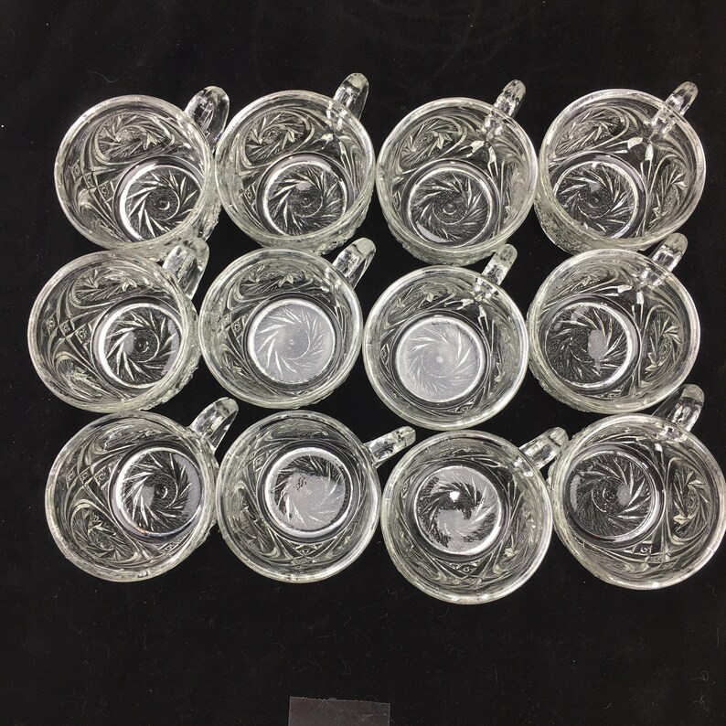 L.E. Smith Mckee EAPG Aztec Pinwheel Punch Bowl Set 14 Pc With Pedestal ...