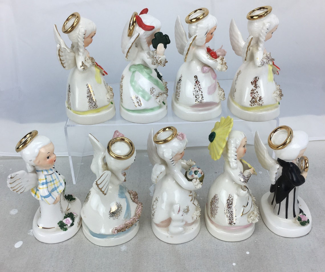 Vintage Napco Birthday Angel Of The Month Girl Figurines Etsy