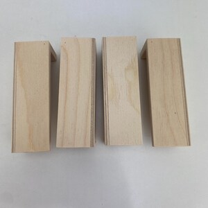 Small Unfinished Wood Angled Corner Platform Pieces 5" Set of 4 ...