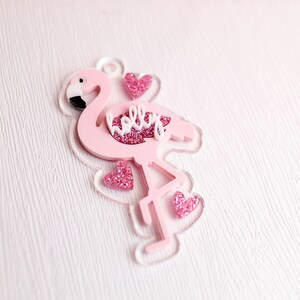 Personalized Flamingo Bag Tag – Acrylic Name Tag With Gold or Silver ...