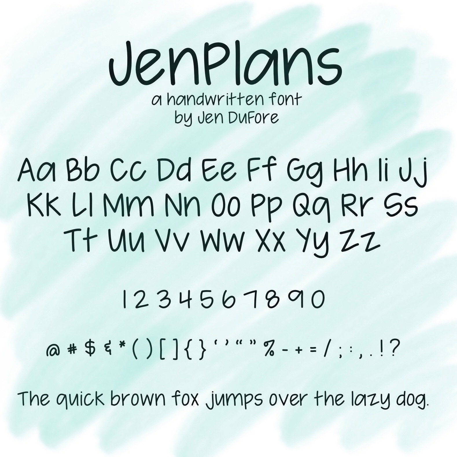 Jenplans Font - Instant Download - Handwritten Font for Crafts ...