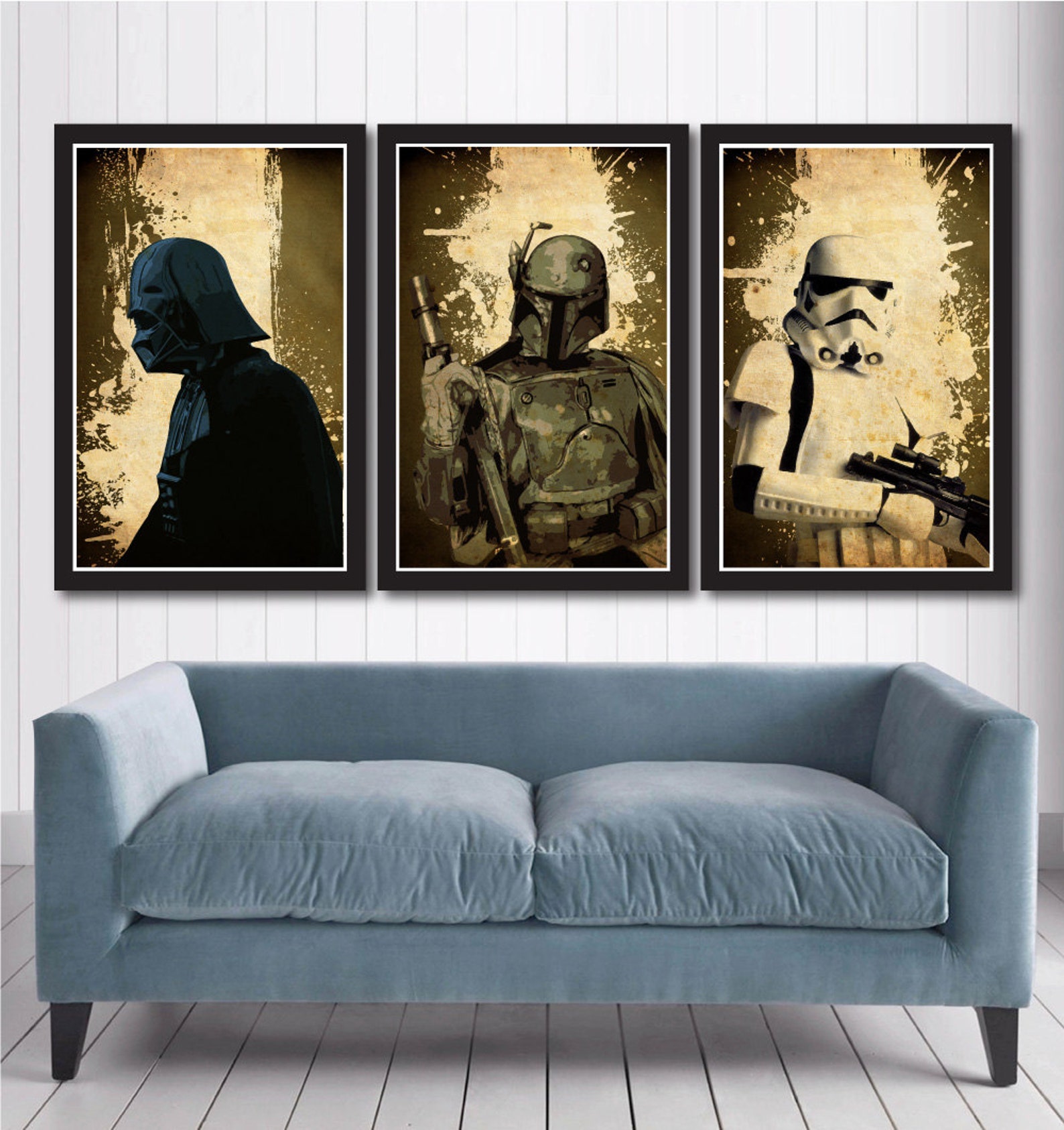 Star Wars Poster Set Darth Vader Boba Fett & Stormtrooper - Etsy