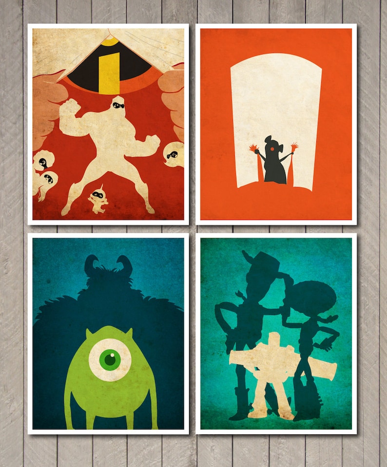 8X10 Disney Pixar Movie Poster Set - Etsy