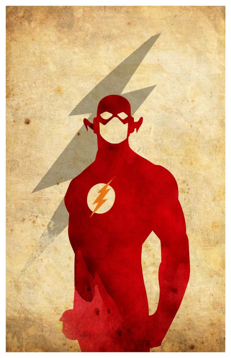 Minimalist Superheroes Poster - Flash - Etsy
