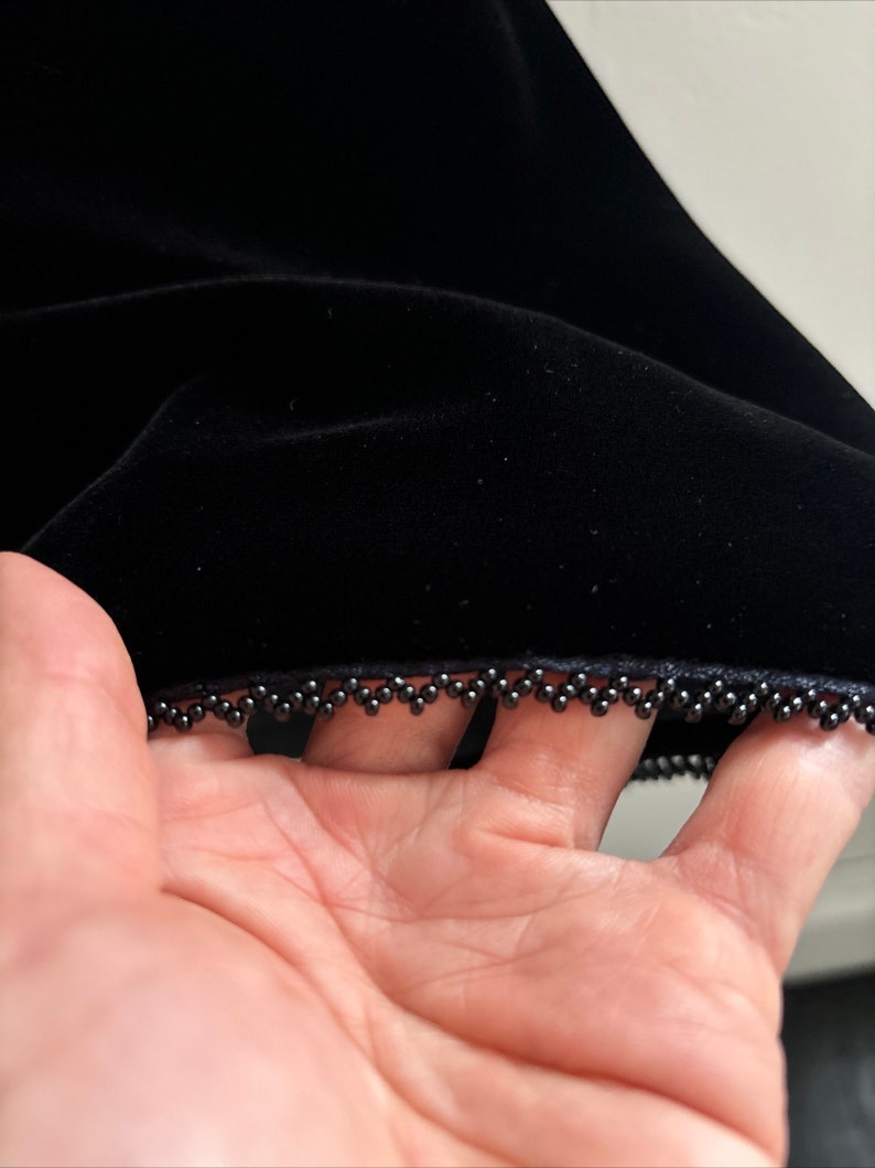 Ralph Lauren Goth Velvet Skirt Midi Pencil Size 8 Silk Rayon Black Emo ...