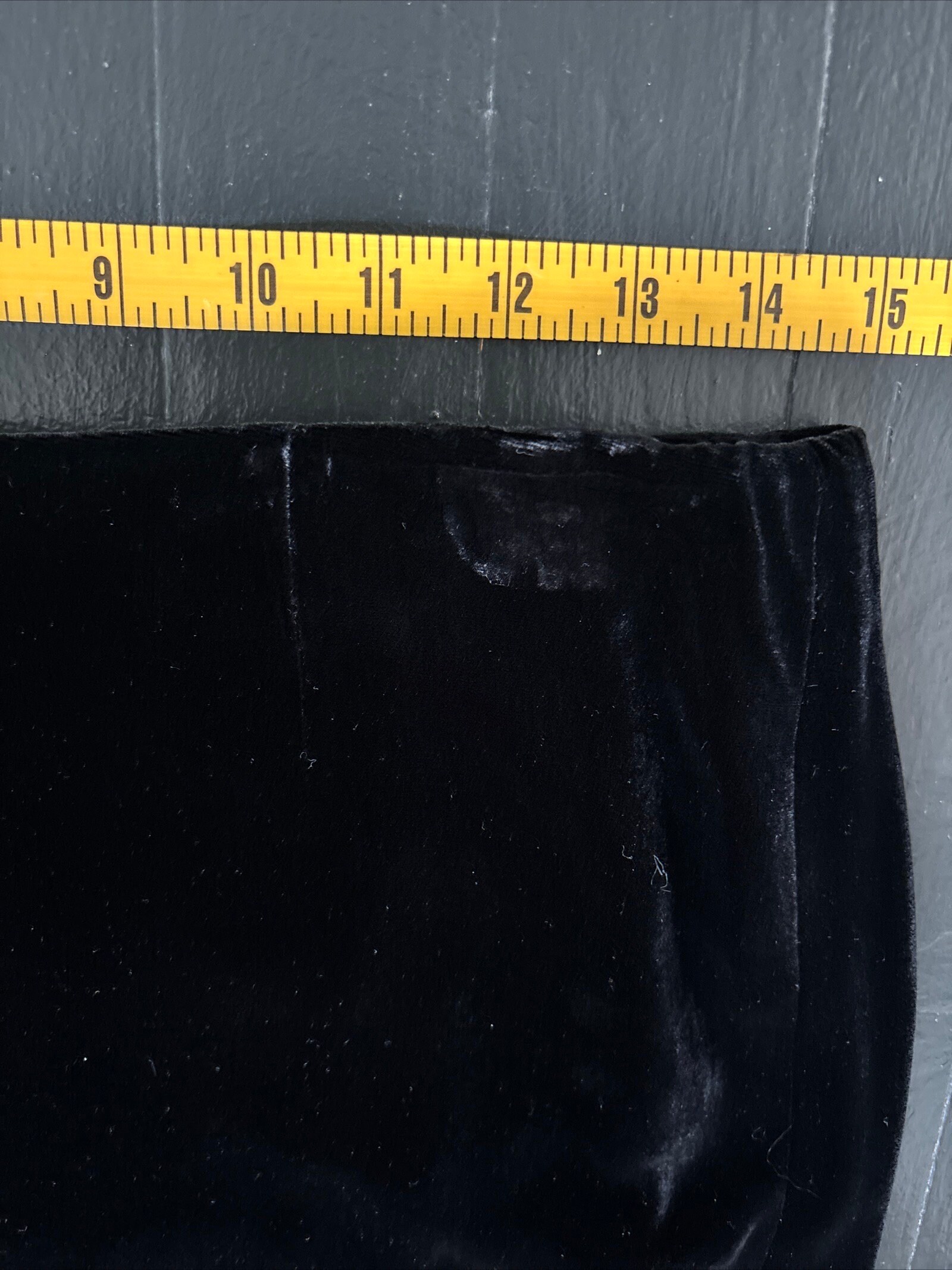 Ralph Lauren Goth Velvet Skirt Midi Pencil Size 8 Silk Rayon Black Emo ...