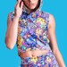 Hooded Summer Top, Hooded Tank Top, Festival Top, Rave Top, Rave Wear ...