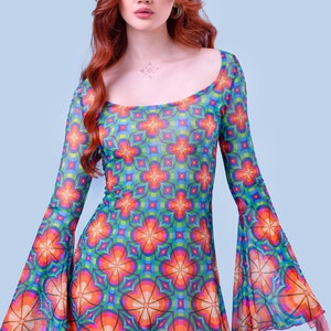 Boho Sheer Mini Dress for Women, See Trough Festival Dress for Women ...