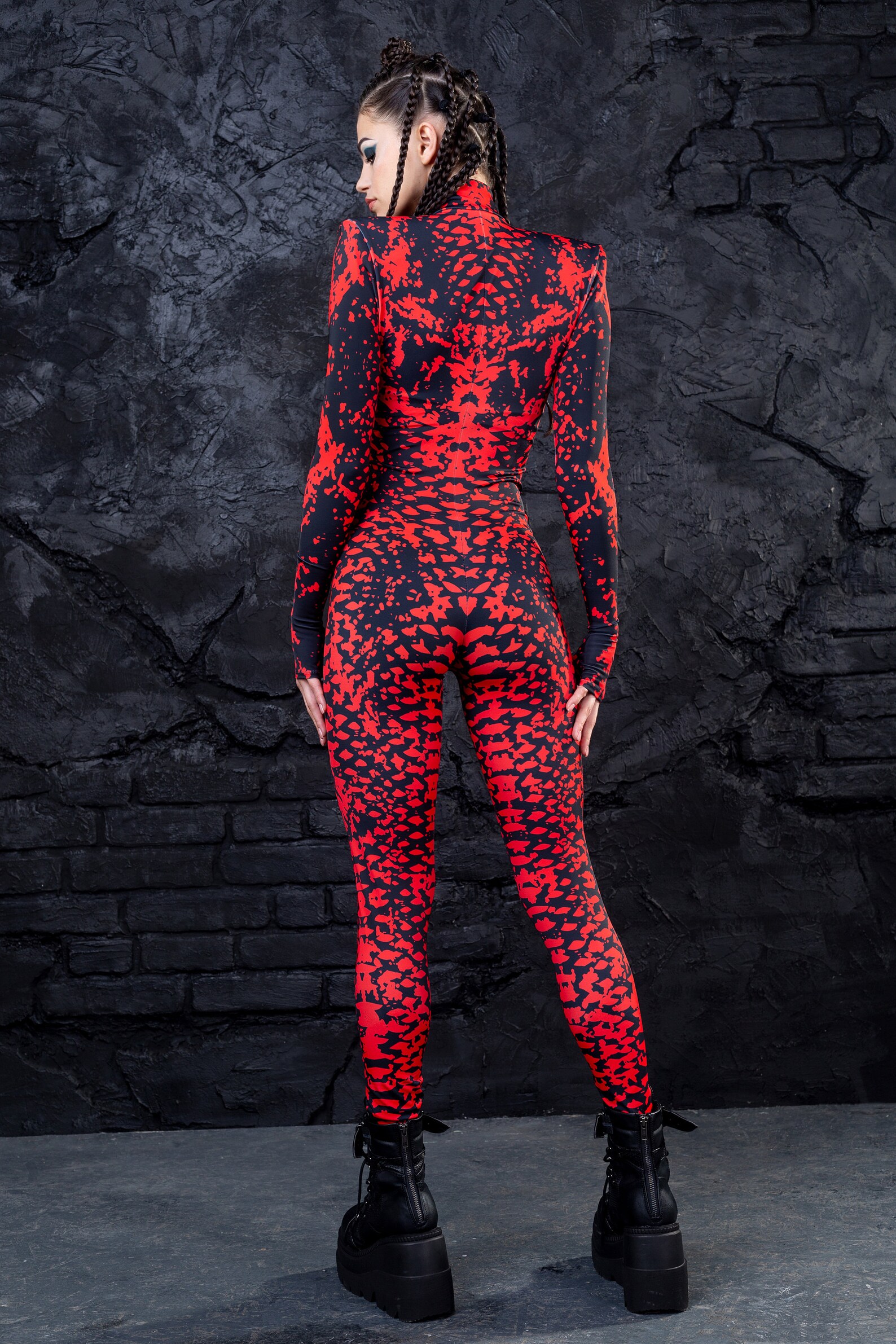 Red Snake Costume Women Red Rave Bodysuit Animal Costume - Etsy