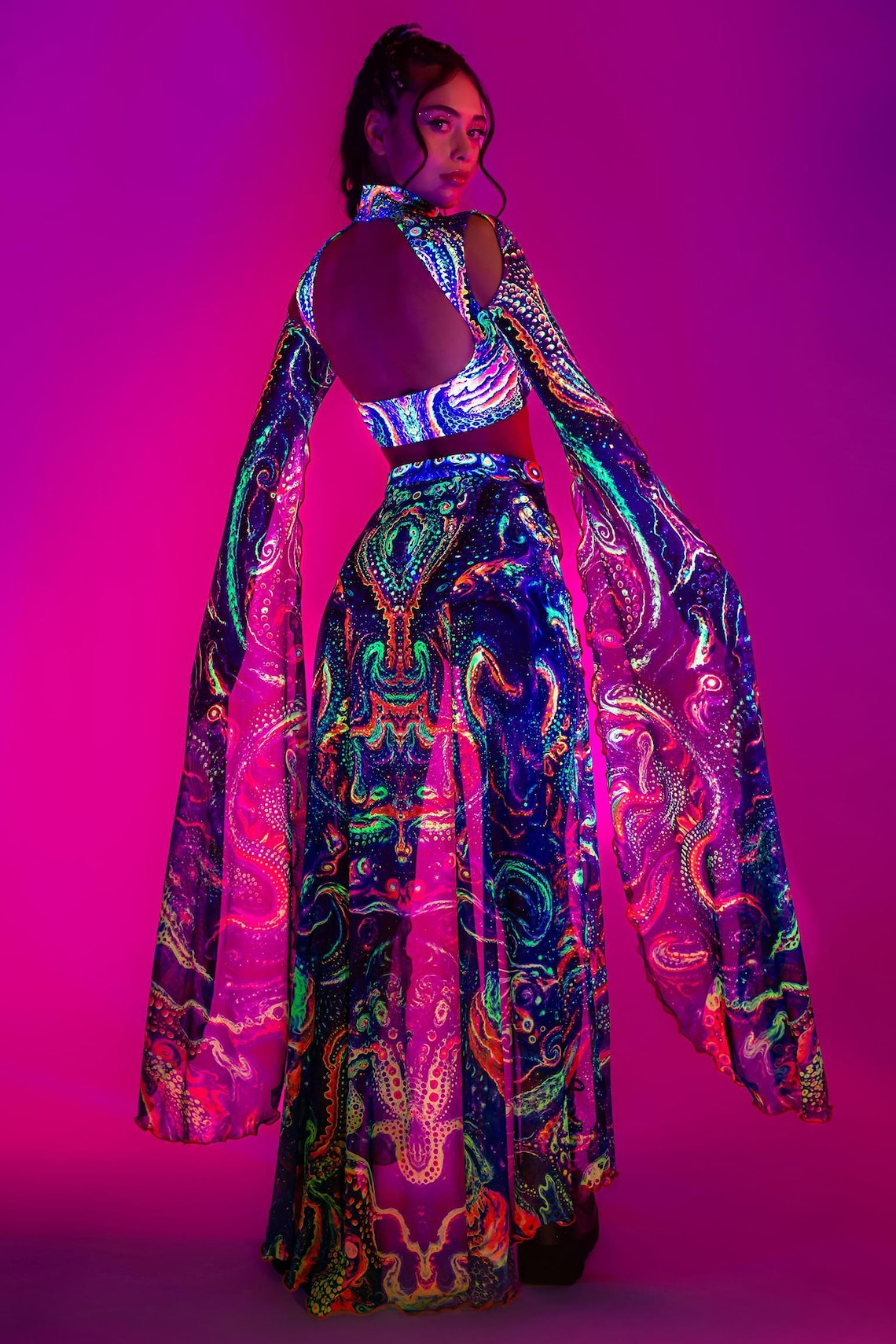 Psychedelic Rave Set, UV Rave Set, UV Reactive Festival Cutout Set ...
