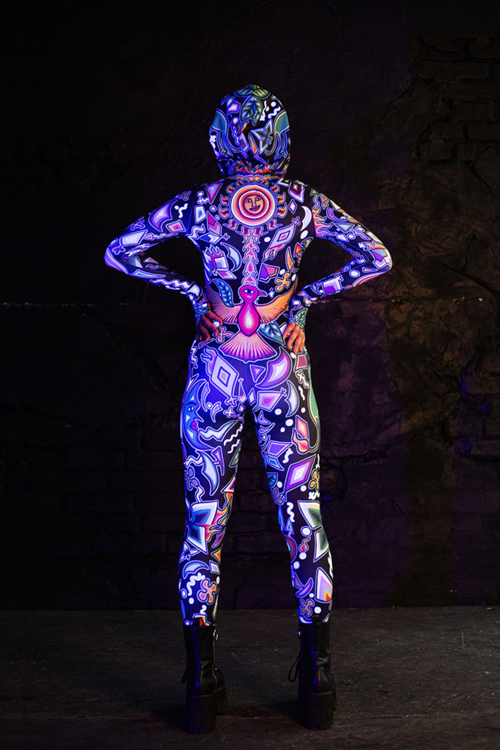 Psychedelic Bodysuit Festival Clothing Women Festival - Etsy