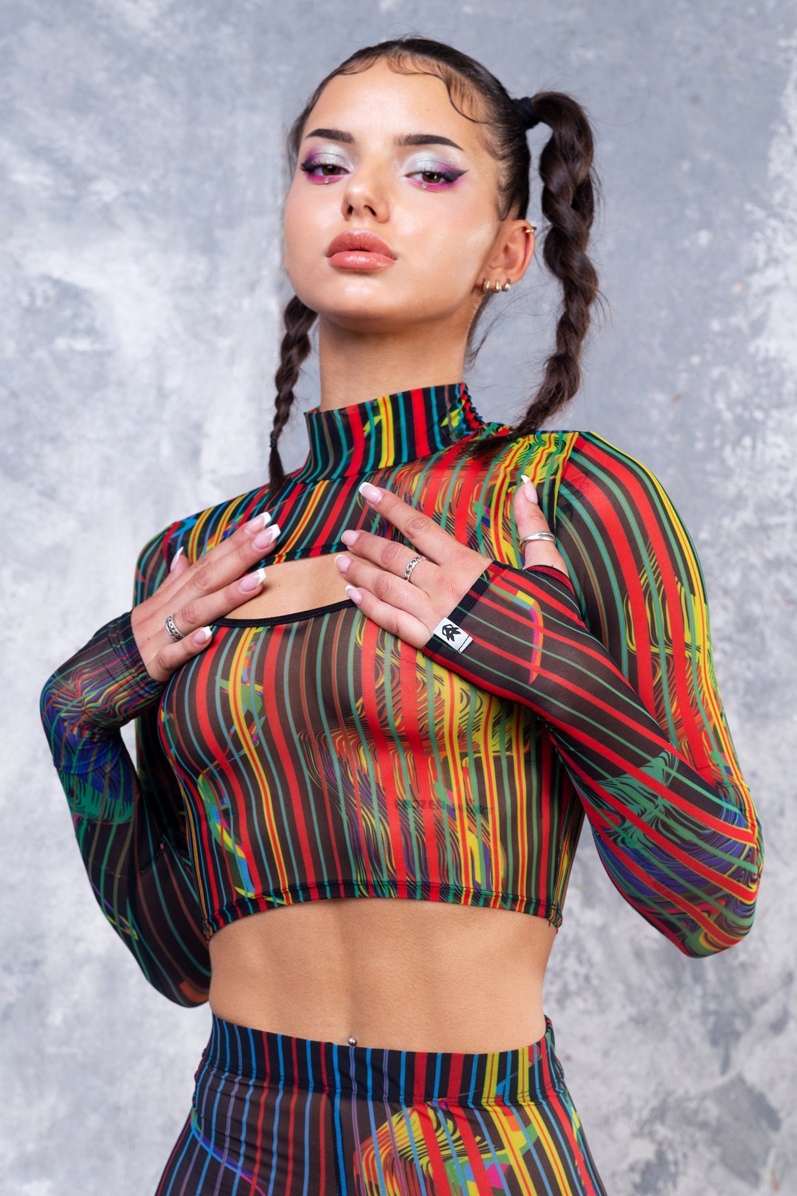 Rave Mesh Set Rave Crop Top Mesh Shrug Top Mesh Bolero - Etsy