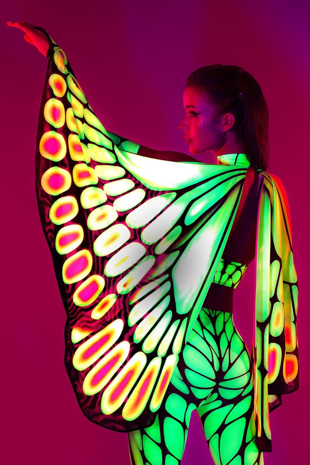 UV Mesh Wings, UV Reflective Wings, Unique Wings Woman, Neon Wings ...