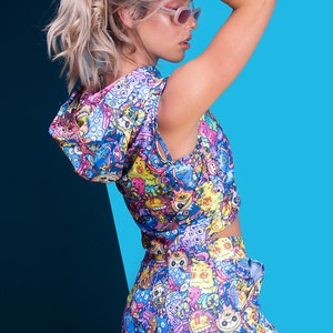 Hooded Summer Top, Hooded Tank Top, Festival Top, Rave Top, Rave Wear ...