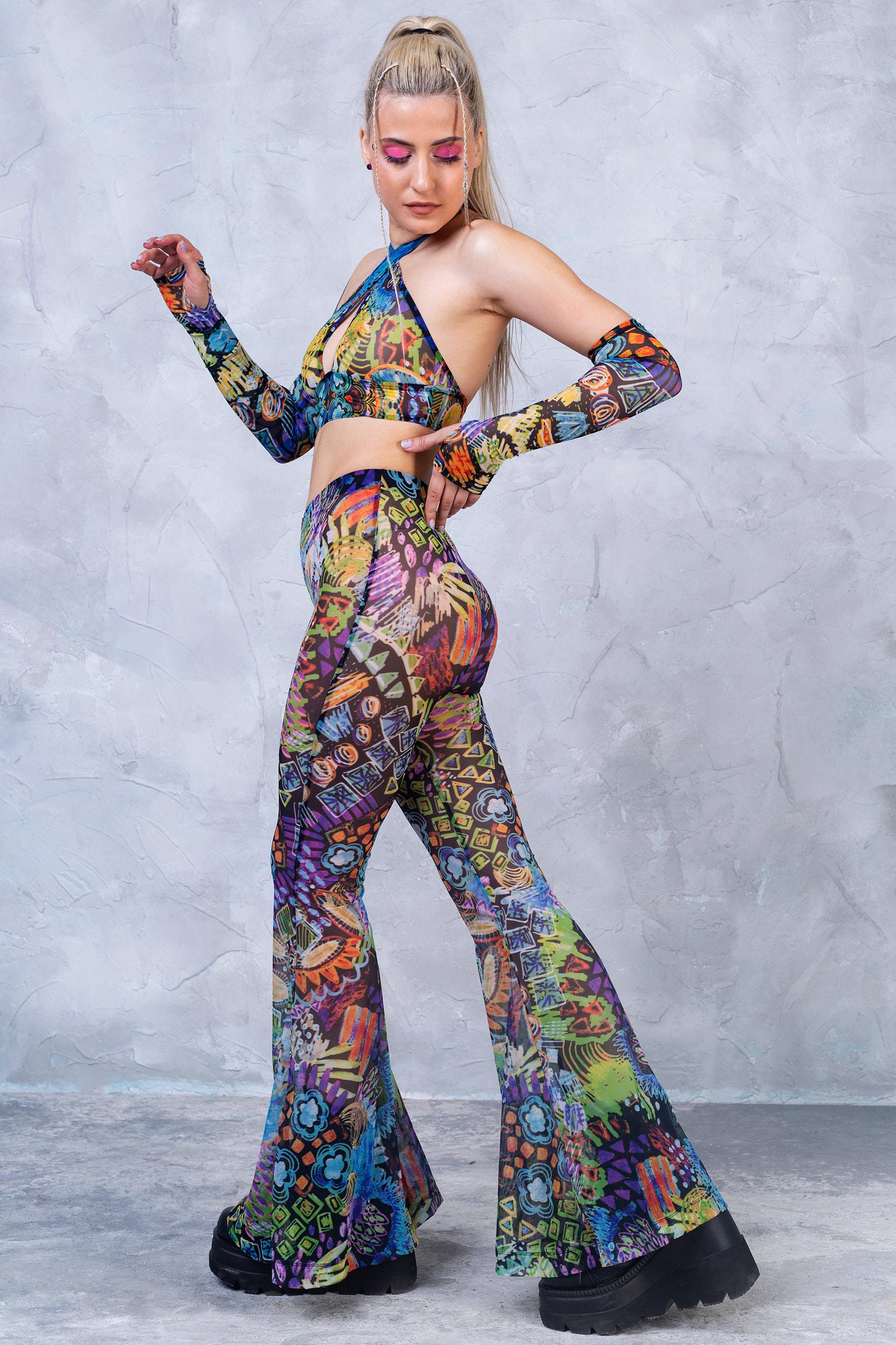 Mesh Pants, Transparent Rave Pants, Psychedelic Outfit, Festival Set ...
