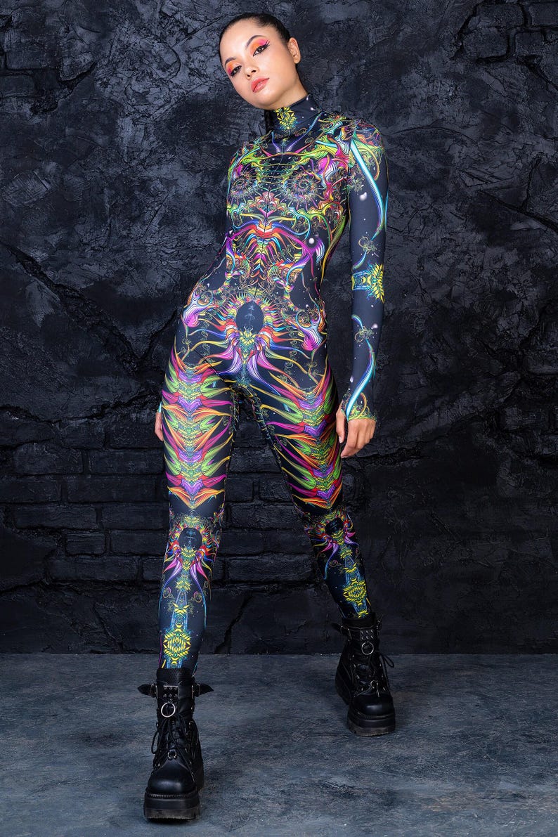 Festival Bodysuit, Rave Outfit, Psychedelic Clothing, Rave Bodysuit ...