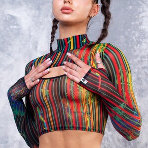 Rave Mesh Set, Rave Crop Top, Mesh Shrug Top, Mesh Bolero, Festival ...