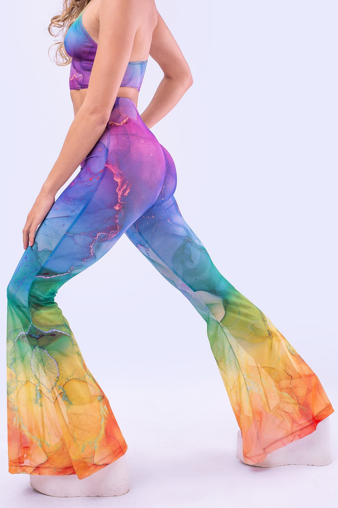 Rave Outfit, Festival Set, Pride Pants, Rave Clothing, Mesh Crop Top ...