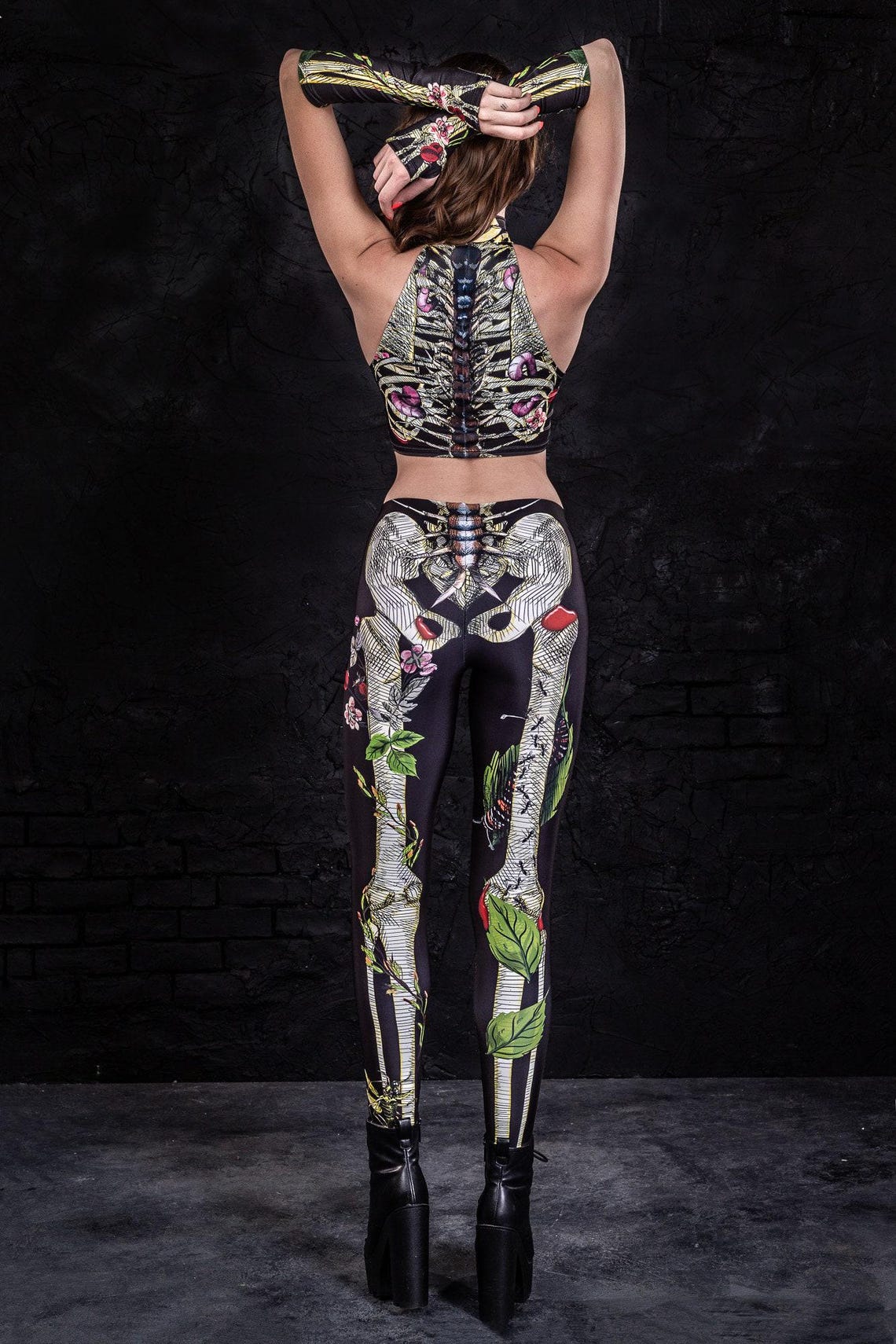 Skeleton Costume Woman, Halloween Skeleton Leggings, Skeleton Full Body ...