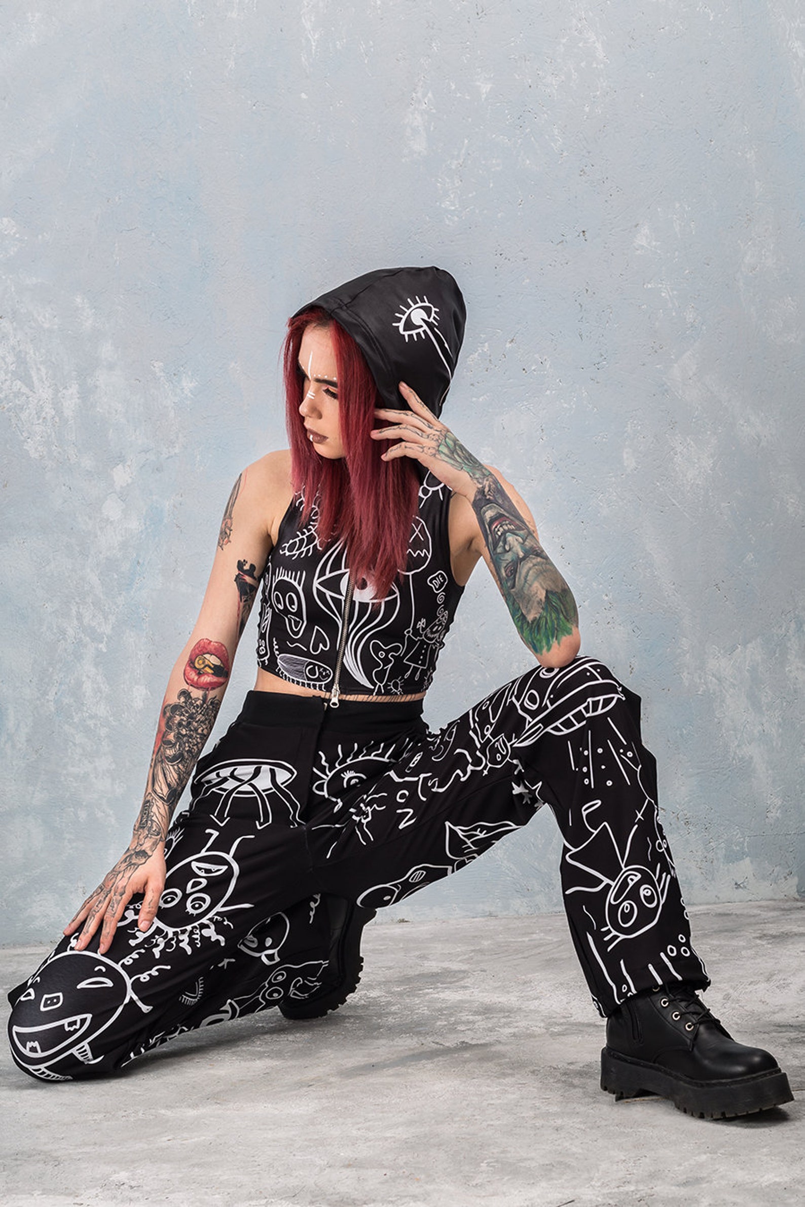 Hooded Rave Top Festival Crop Top Rave Tank Top Hooded Top | Etsy