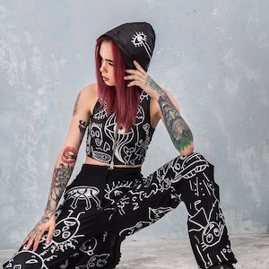 Hooded Rave Top, Festival Crop Top, Rave Tank Top, Hooded Top Women ...