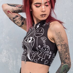 Hooded Rave Top, Festival Crop Top, Rave Tank Top, Hooded Top Women ...