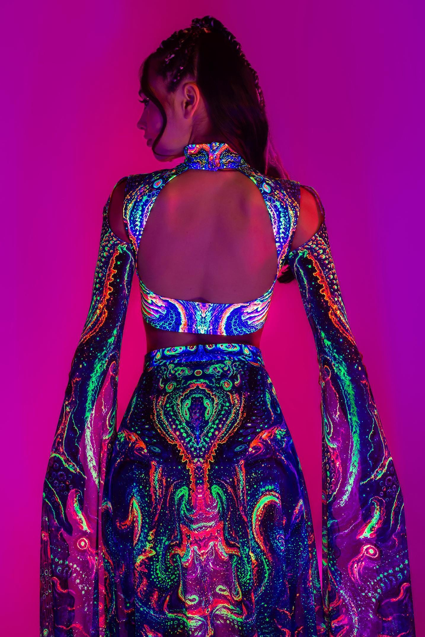 Psychedelic Rave Set, UV Rave Set, UV Reactive Festival Cutout Set ...