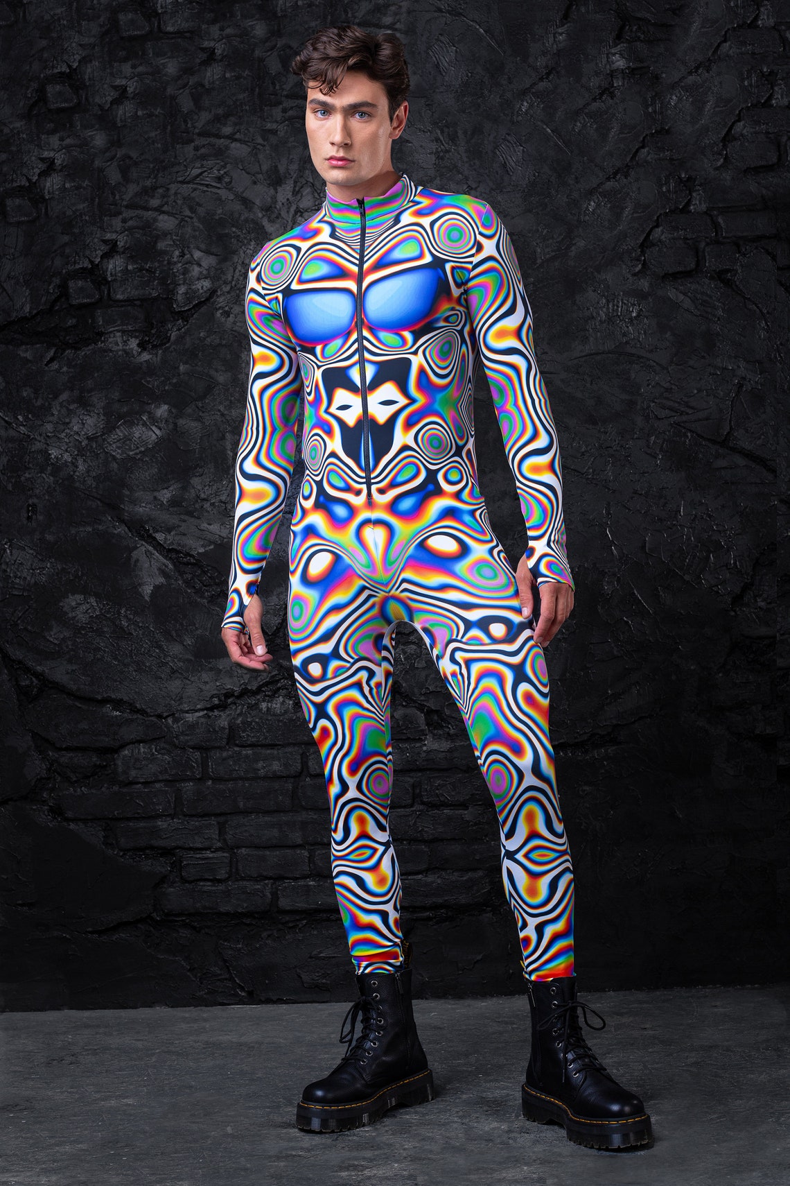Rave Bodysuit Men Music Festival Male Costume Rave Clothing - Etsy