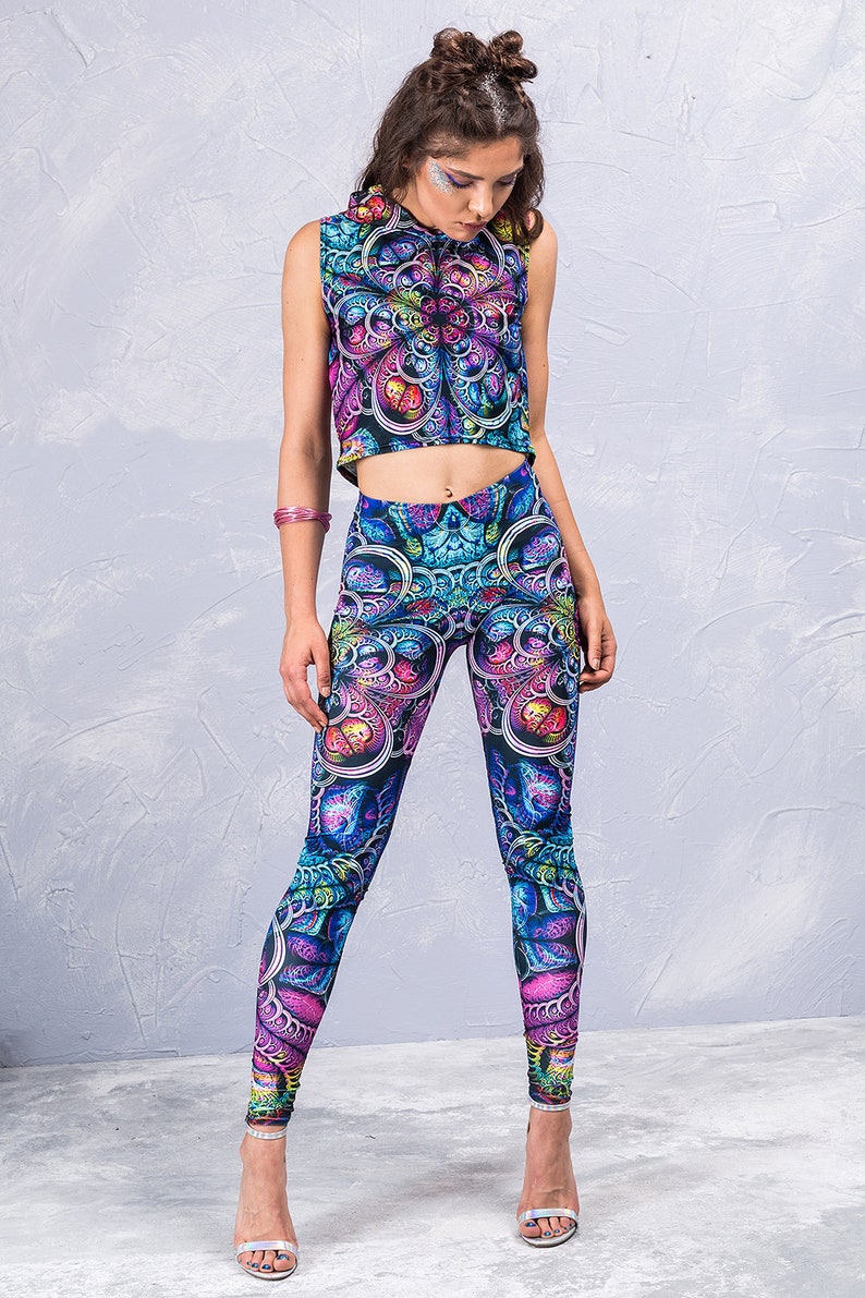 Fractal Hooded Top Psy Crop Top Burning Man Top Rave Party - Etsy