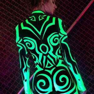 Neon Green Costume, UV Light Reactive Costume, Festival Costumes, Neon ...