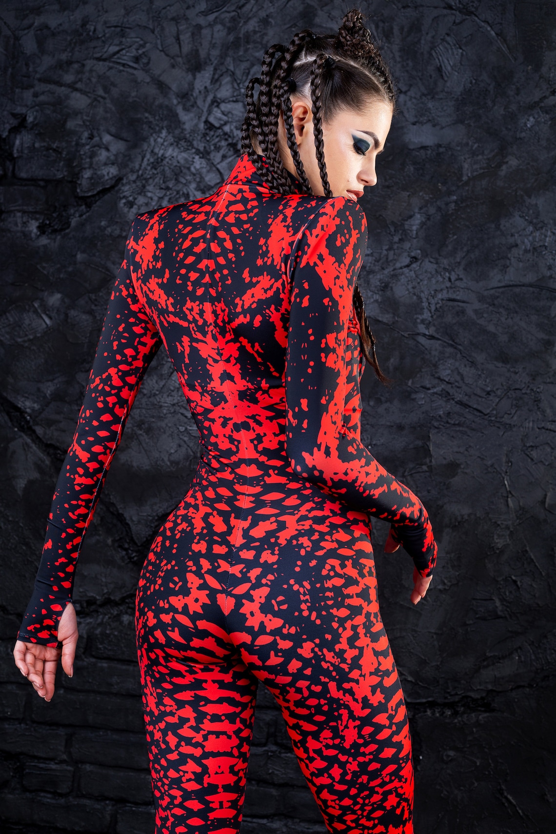Red Snake Costume Women Red Rave Bodysuit Animal Costume - Etsy