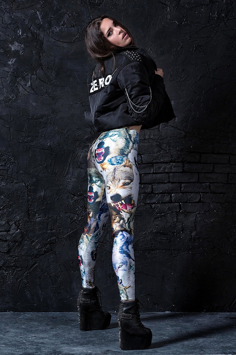 Wolf Leggings Gift for Girlfriend Workout Leggings Boho - Etsy