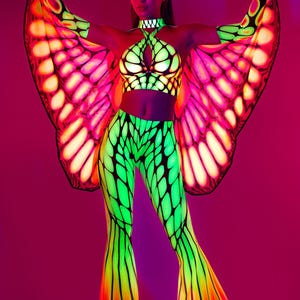 UV Mesh Wings, UV Reflective Wings, Unique Wings Woman, Neon Wings ...