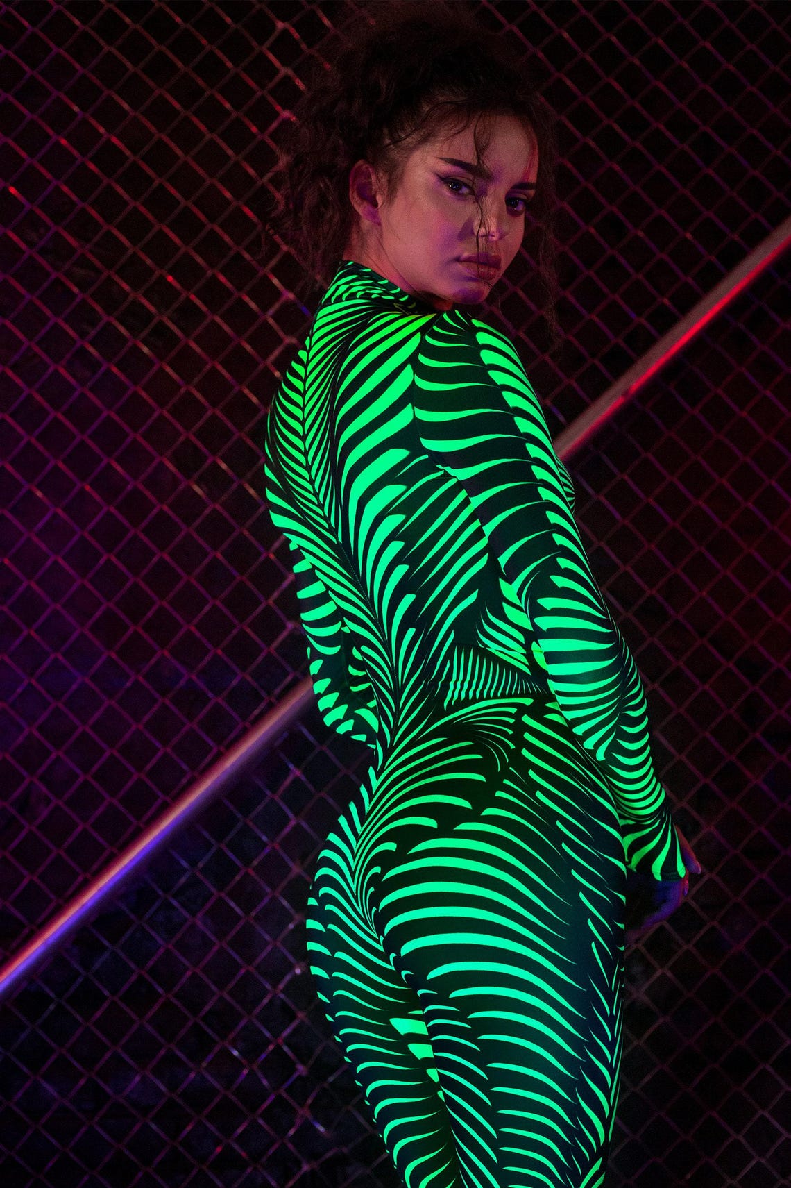 UV Light Reactive Costume, Festival Green Neon Costume, Festival ...