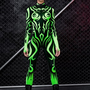 Neon Green Costume, UV Light Reactive Costume, Festival Costumes, Neon ...
